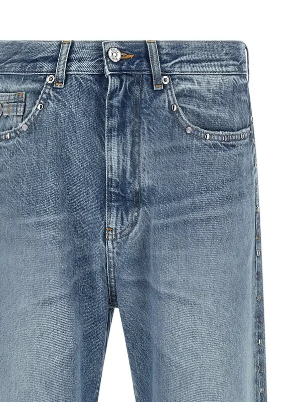 Versace Studded Straight Leg Jeans - Blue