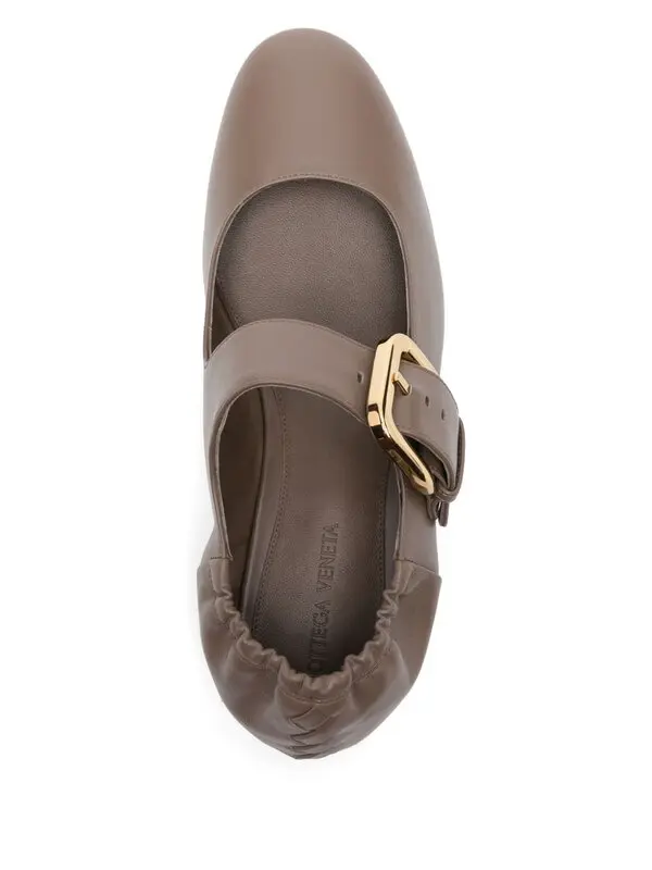 Bottega Veneta Astaire Leather Ballerina Flats