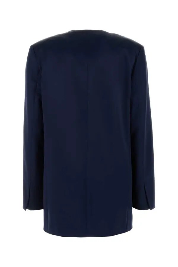 Alberta Ferretti Navy Satin Blazer