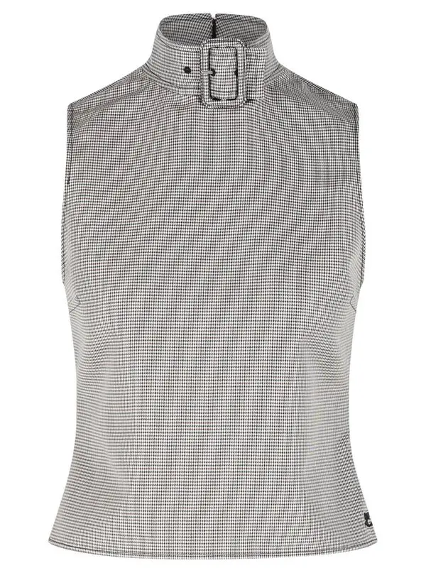 COURREGES Sleeveless Top With Decorative Buckle - Cream