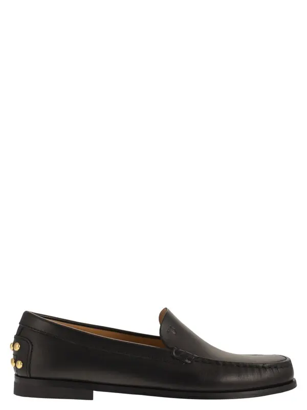 TOD'S Embossed Monogram Calfskin Leather Loafers