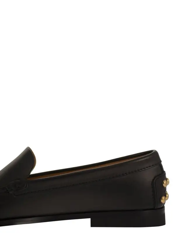 TOD'S Embossed Monogram Calfskin Leather Loafers