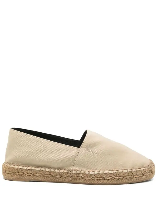 Saint Laurent Cotton Espadrilles With Braided Raffia Sole