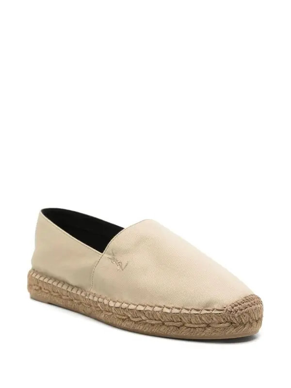 Saint Laurent Cotton Espadrilles With Braided Raffia Sole