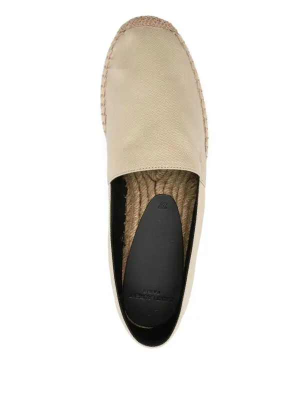 Saint Laurent Cotton Espadrilles With Braided Raffia Sole