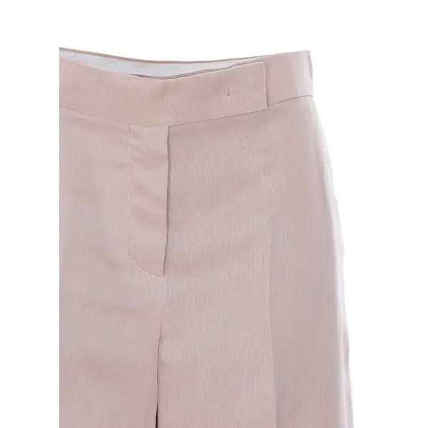 Max Mara Beige Wide Leg Stretch Viscose Pants