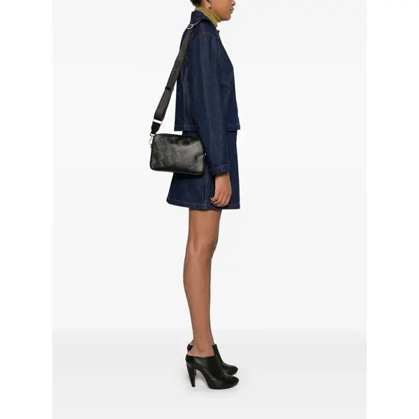 Fendi Calf Leather Ff Motif Shoulder Bag
