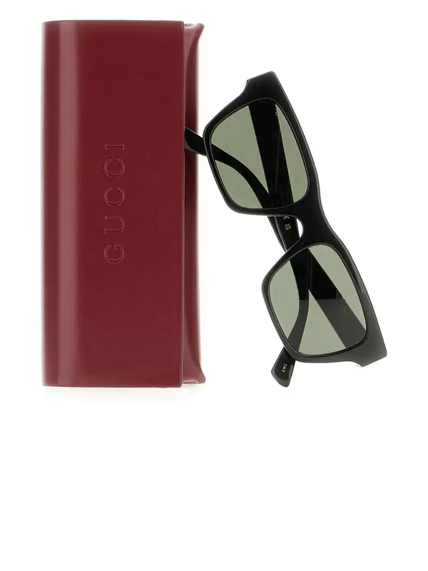 Gucci Rectangular Sunglasses With Logo Plaque - Multicolor