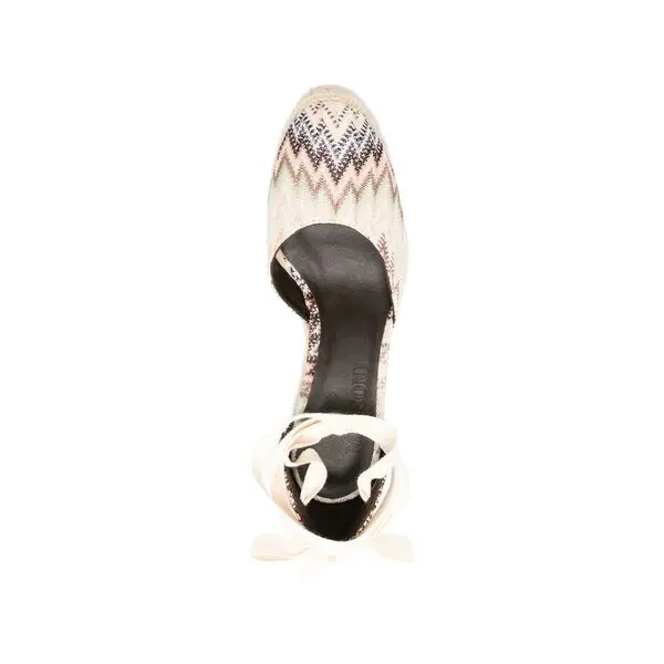 Missoni Woven Platform Wedge Espadrilles - Cream