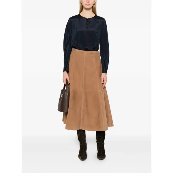 Max Mara Silk Blouse With Slit Cuffs - Blue