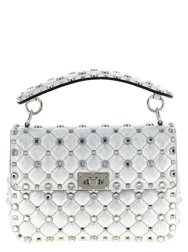 Valentino Garavani Rockstud Spike Shoulder Bag - Silver