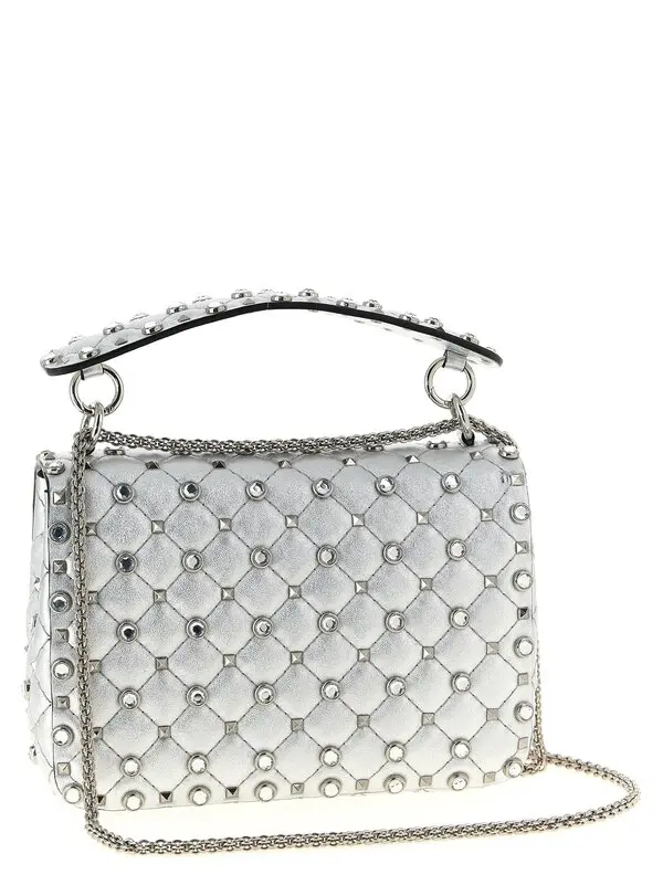 Valentino Garavani Rockstud Spike Shoulder Bag - Silver
