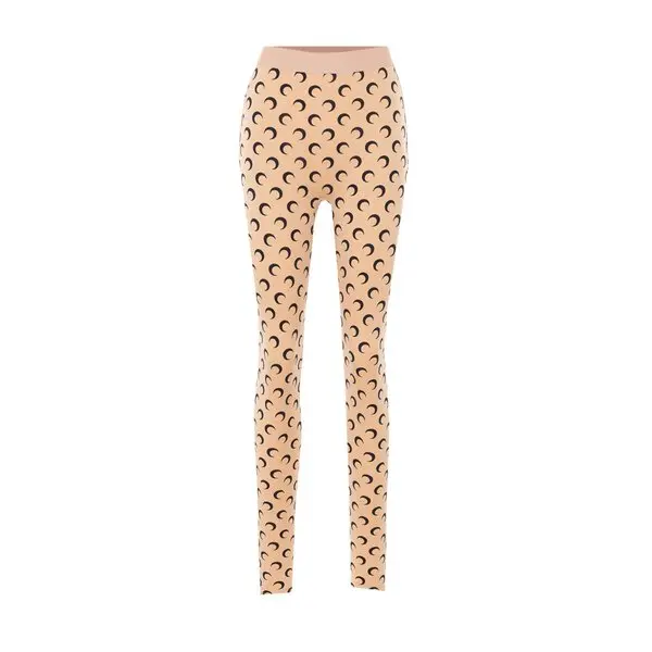 MARINE SERRE Recycled Moon Jersey Stirrup Leggings - Cream