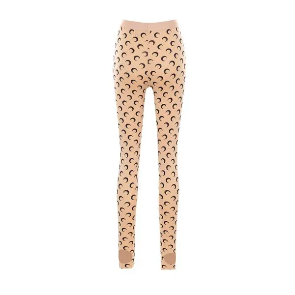 MARINE SERRE Recycled Moon Jersey Stirrup Leggings - Cream
