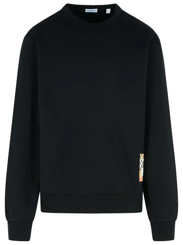 Burberry Cotton Sweatshirt With Contrasting Logo - Black