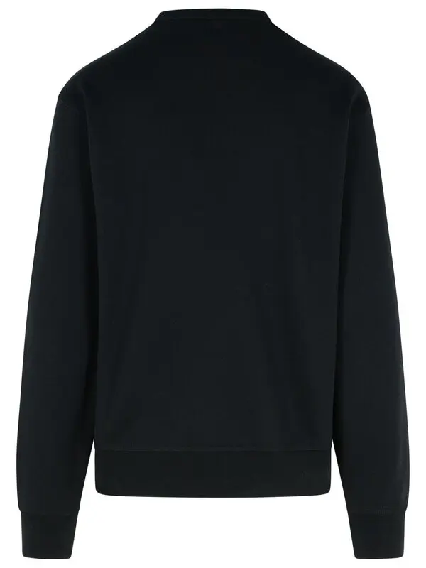 Burberry Cotton Sweatshirt With Contrasting Logo - Black