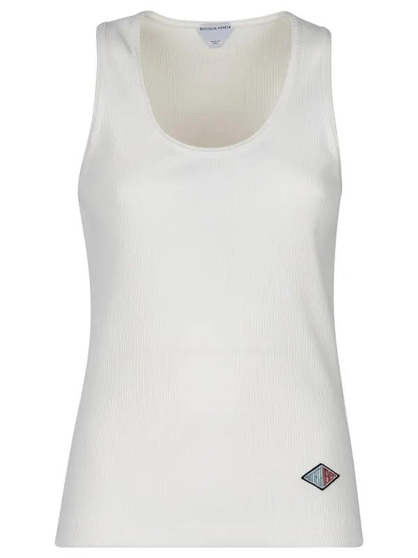 Bottega Veneta Compact Cotton Ribbed Jersey Tank Top - Multicolor