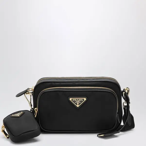 Prada Re-nylon Crossbody Bag With Logo Detail - Black