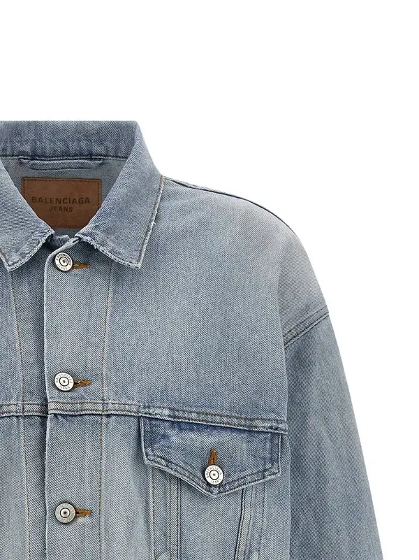 Balenciaga Masking Tape Denim Jacket - Blue