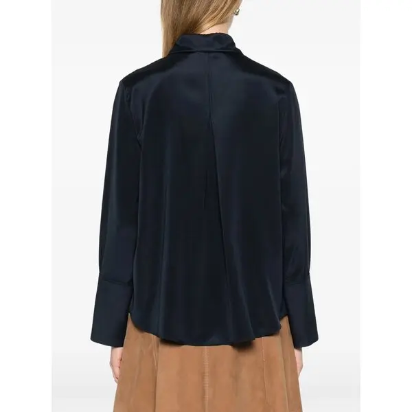 Max Mara Silk Stretch Button-up Blouse - Blue