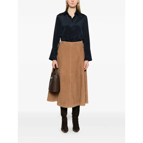 Max Mara Silk Stretch Button-up Blouse - Blue