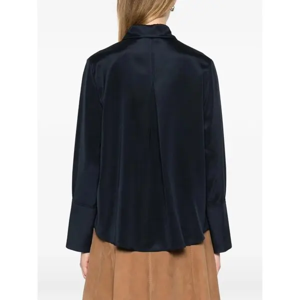 Max Mara Silk Stretch Button-up Blouse - Blue