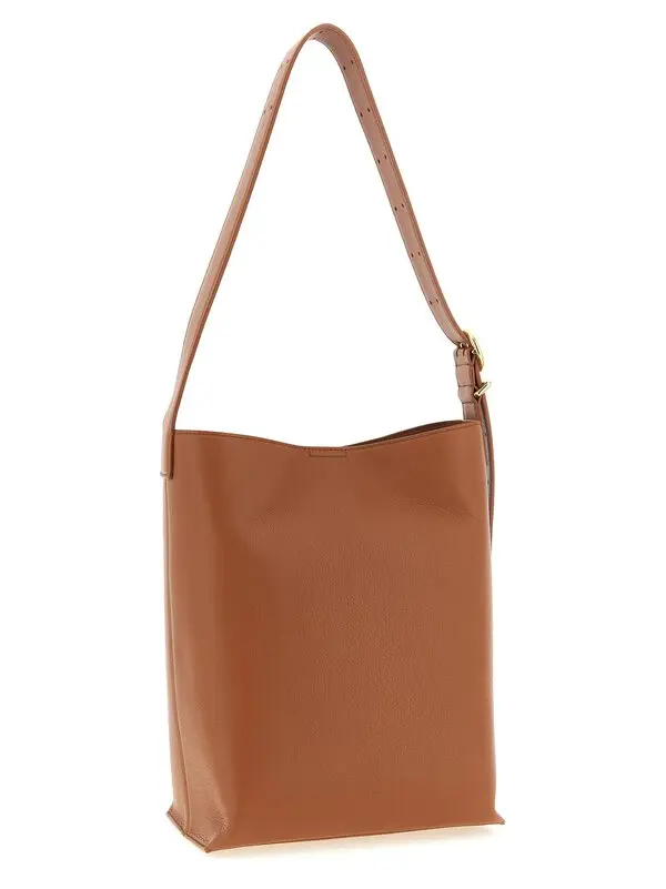 JIL SANDER Cannolo Leather Shoulder Bag - Brown