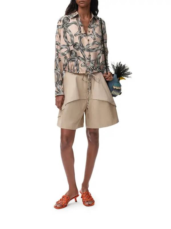 Loewe X Paula's Ibiza Lightweight Cotton Shorts With Asymmetric Panel Construction