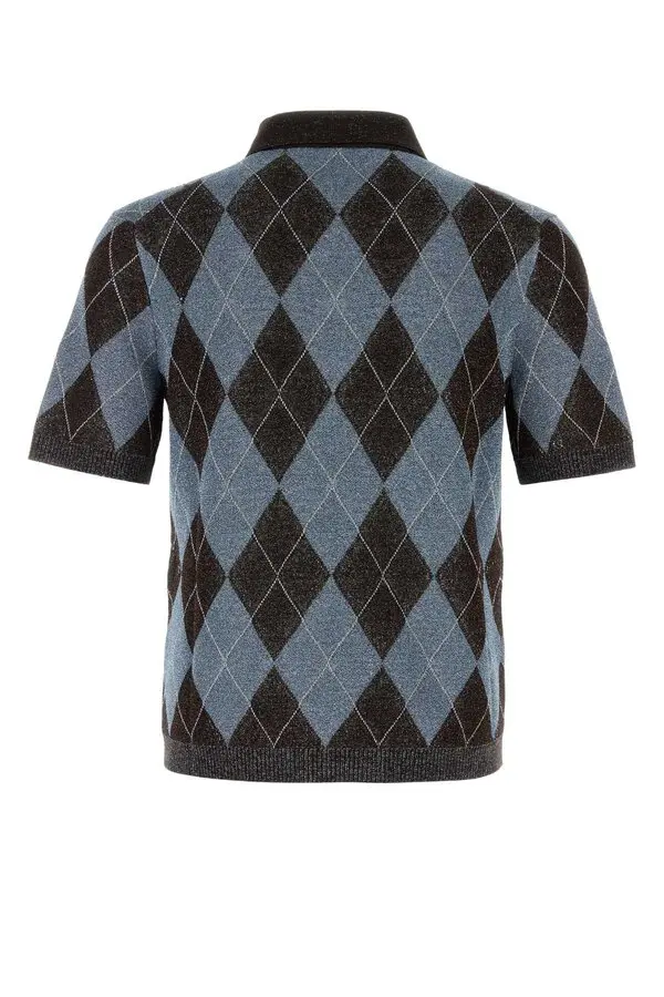 Gucci Embroidered Wool Blend Polo Shirt