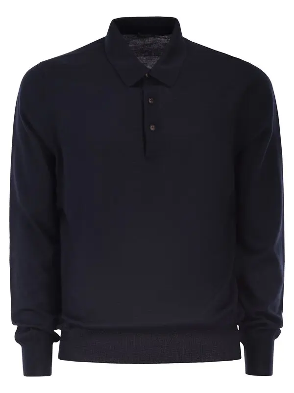 Kiton Long-sleeved Wool Polo Shirt