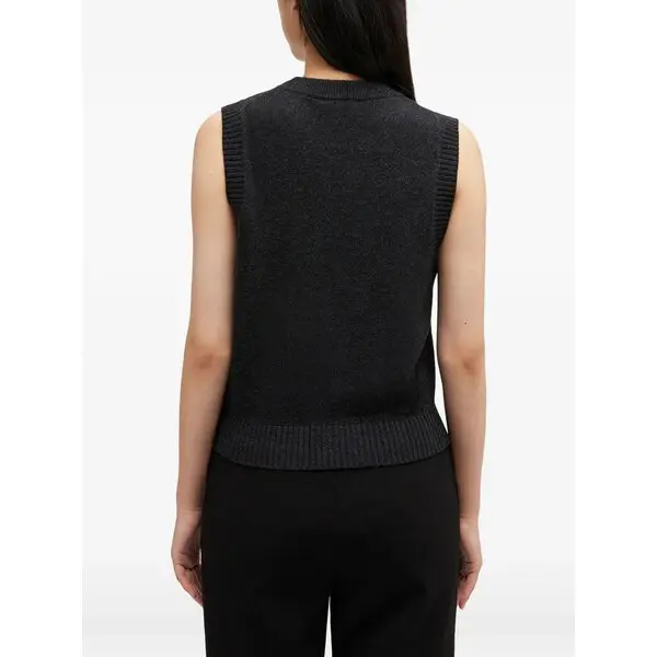 GANNI Sleeveless Knit Top With Cherry Detail - Gray