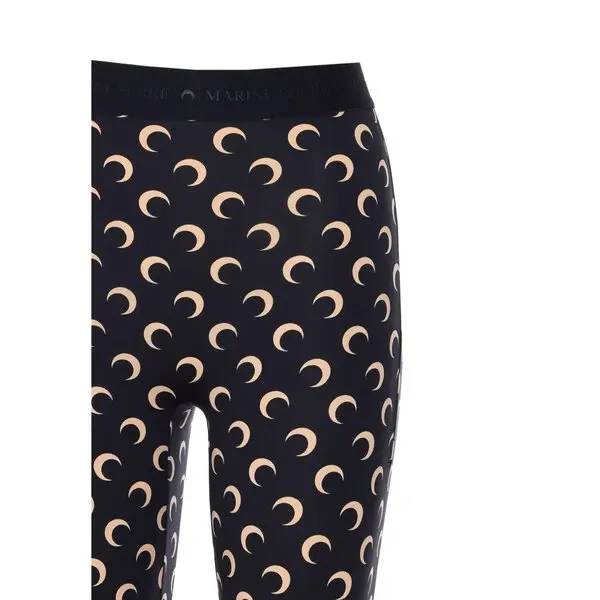 MARINE SERRE Recycled Moon Jersey Stirrup Leggings - Black