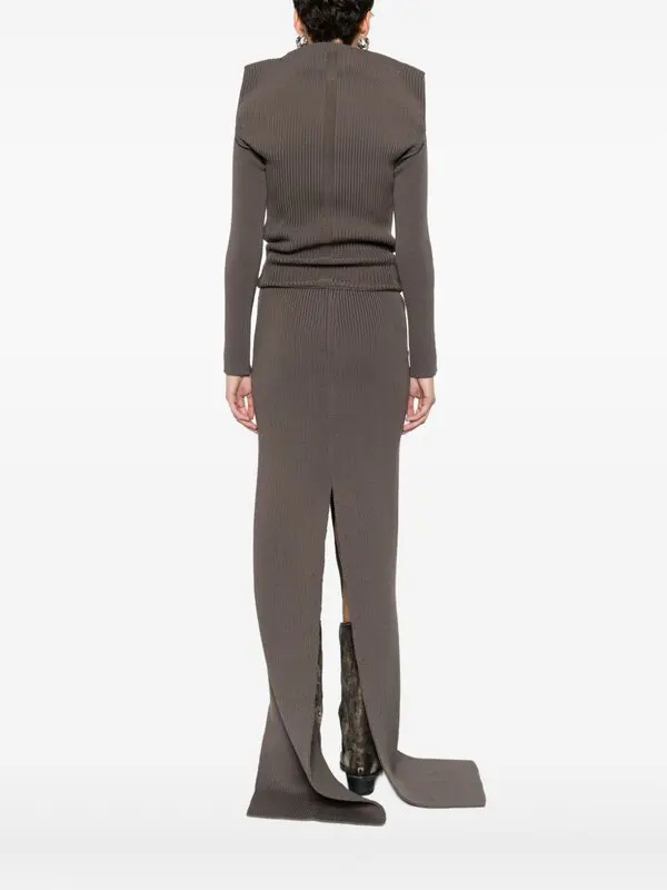 Rick Owens Ribbed Knit Off-shoulder Sweater - Multicolor