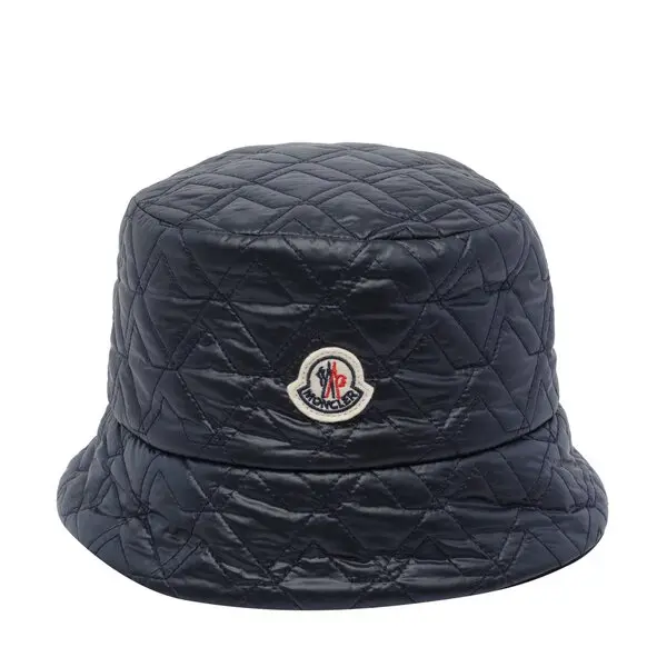 Moncler Quilted Reversible Logo Bucket Hat - Blue