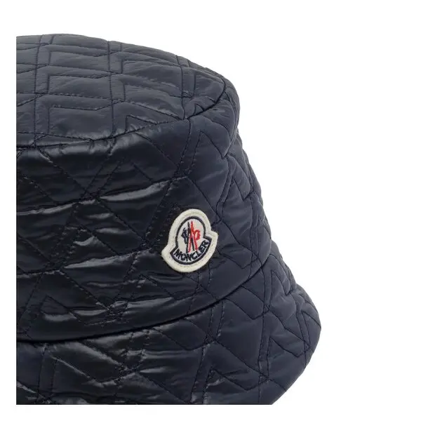 Moncler Quilted Reversible Logo Bucket Hat - Blue