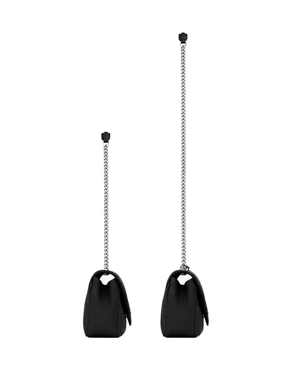 Saint Laurent Loulou Small Chain Bag In Matelassé Lambskin - Black