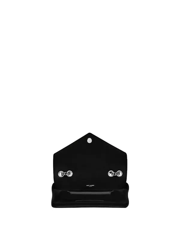 Saint Laurent Loulou Small Chain Bag In Matelassé Lambskin - Black