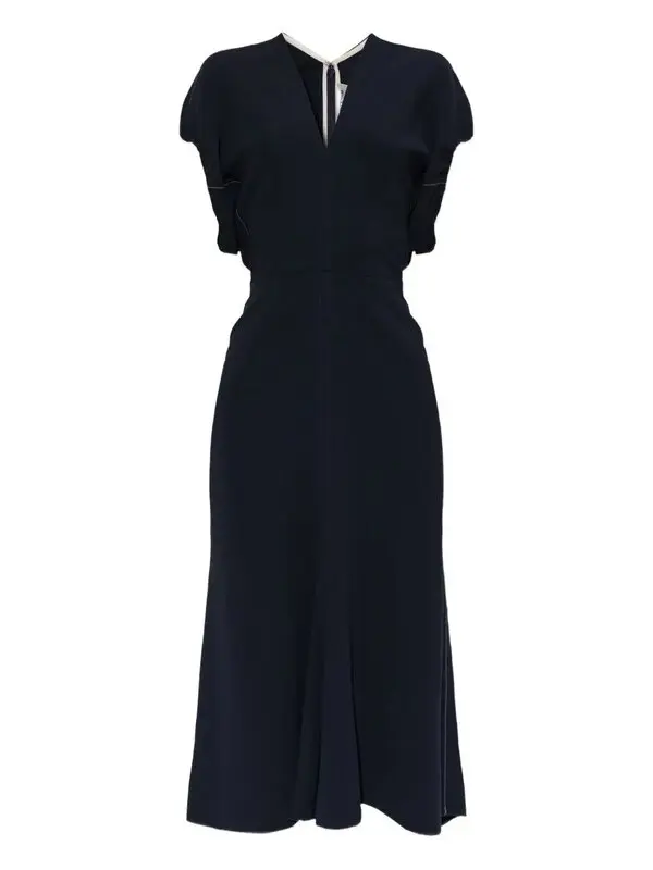 Victoria Beckham V-neck Midi Dress - Blue