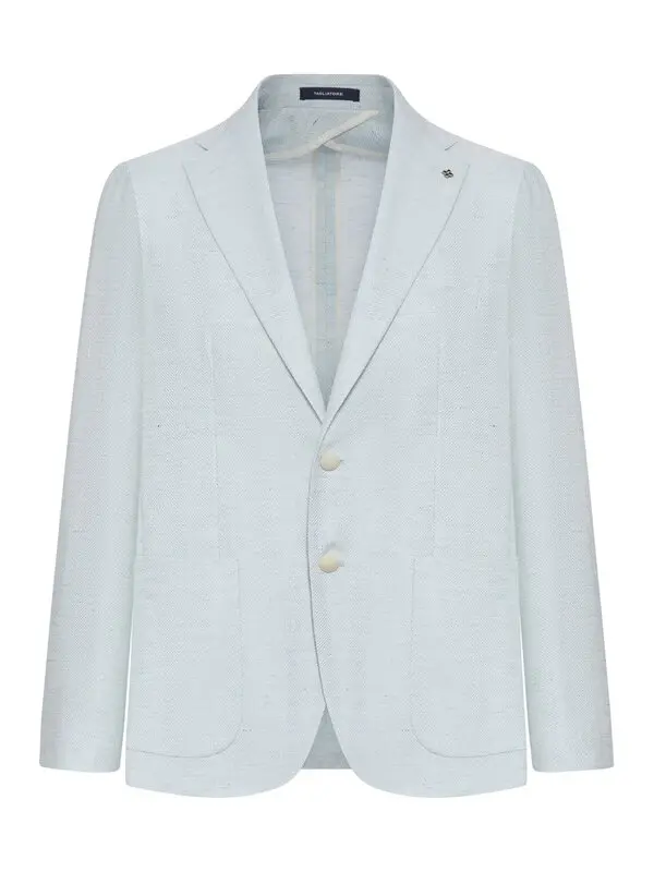 Tagliatore Monte Carlo Tailored Linen Blend Jacket - Blue