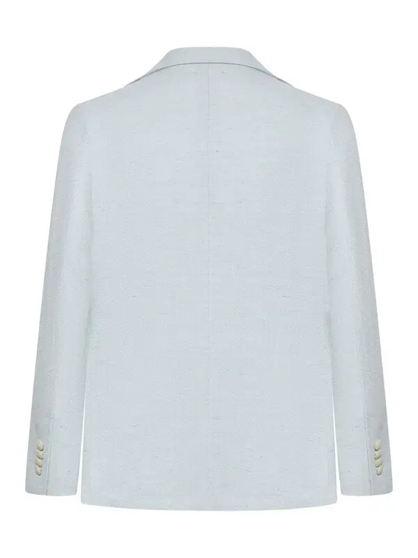 Tagliatore Monte Carlo Tailored Linen Blend Jacket - Blue