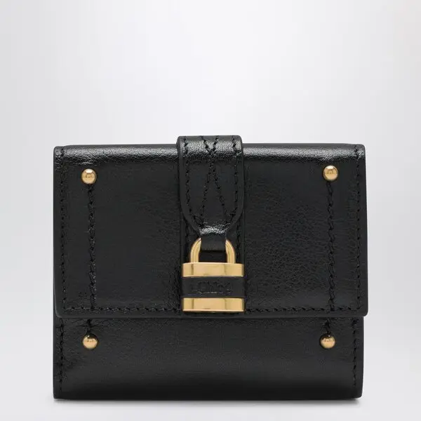 Chloé Mini Black Paddington Trifold Leather Wallet - Blue