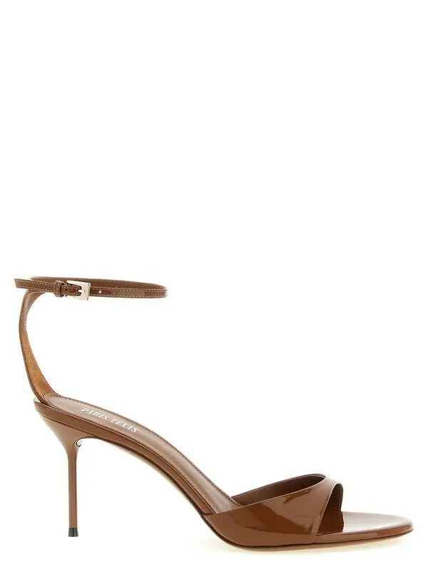 Paris Texas Lidia Patent Leather Stiletto Sandals - Brown