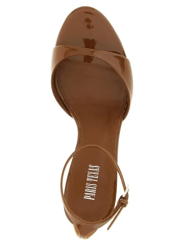 Paris Texas Lidia Patent Leather Stiletto Sandals - Brown