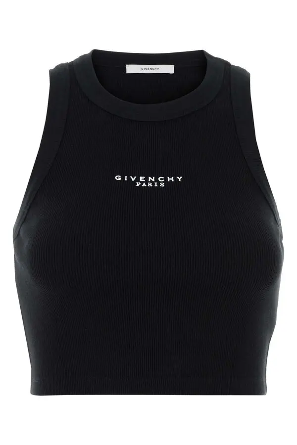 Givenchy Stretch Cotton Crop Top - Black