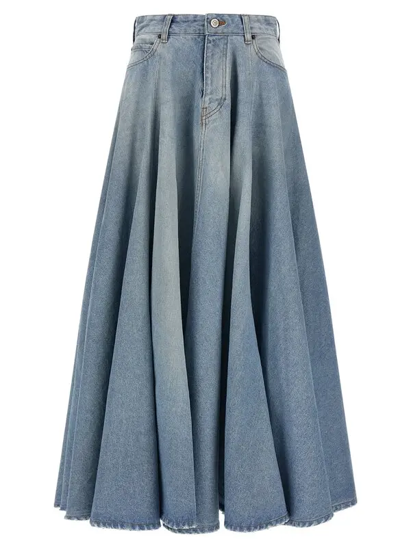 Balenciaga Godet Midi Skirt - Blue