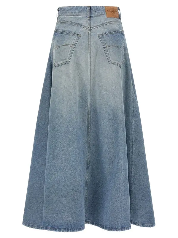 Balenciaga Godet Midi Skirt - Blue