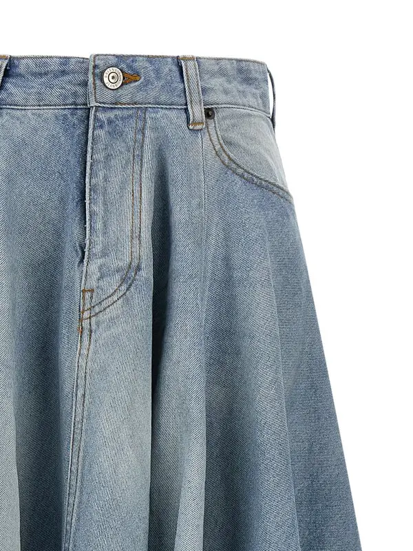 Balenciaga Godet Midi Skirt - Blue