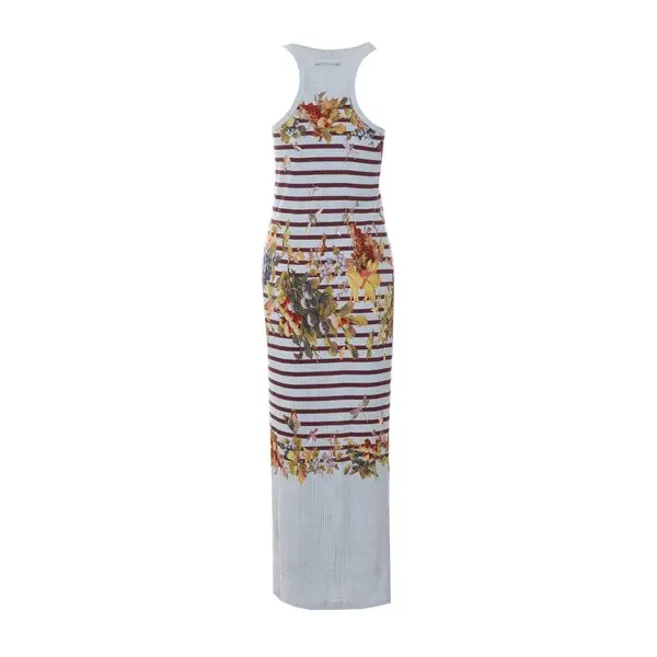 JEAN PAUL GAULTIER Striped Grape Printed Long Dress