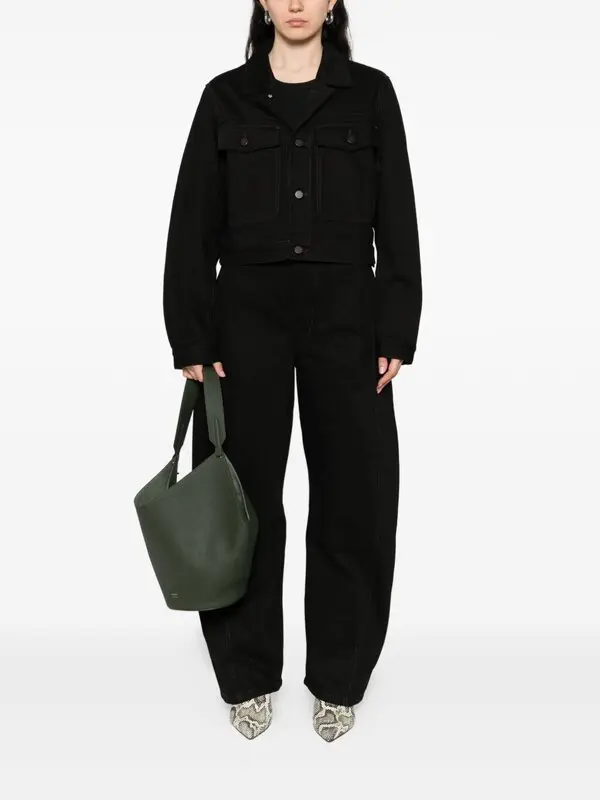 LEMAIRE Cropped Cotton Jacket With Notched Lapel - Multicolor