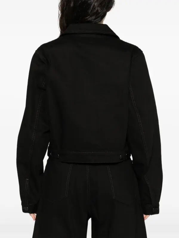 LEMAIRE Cropped Cotton Jacket With Notched Lapel - Multicolor